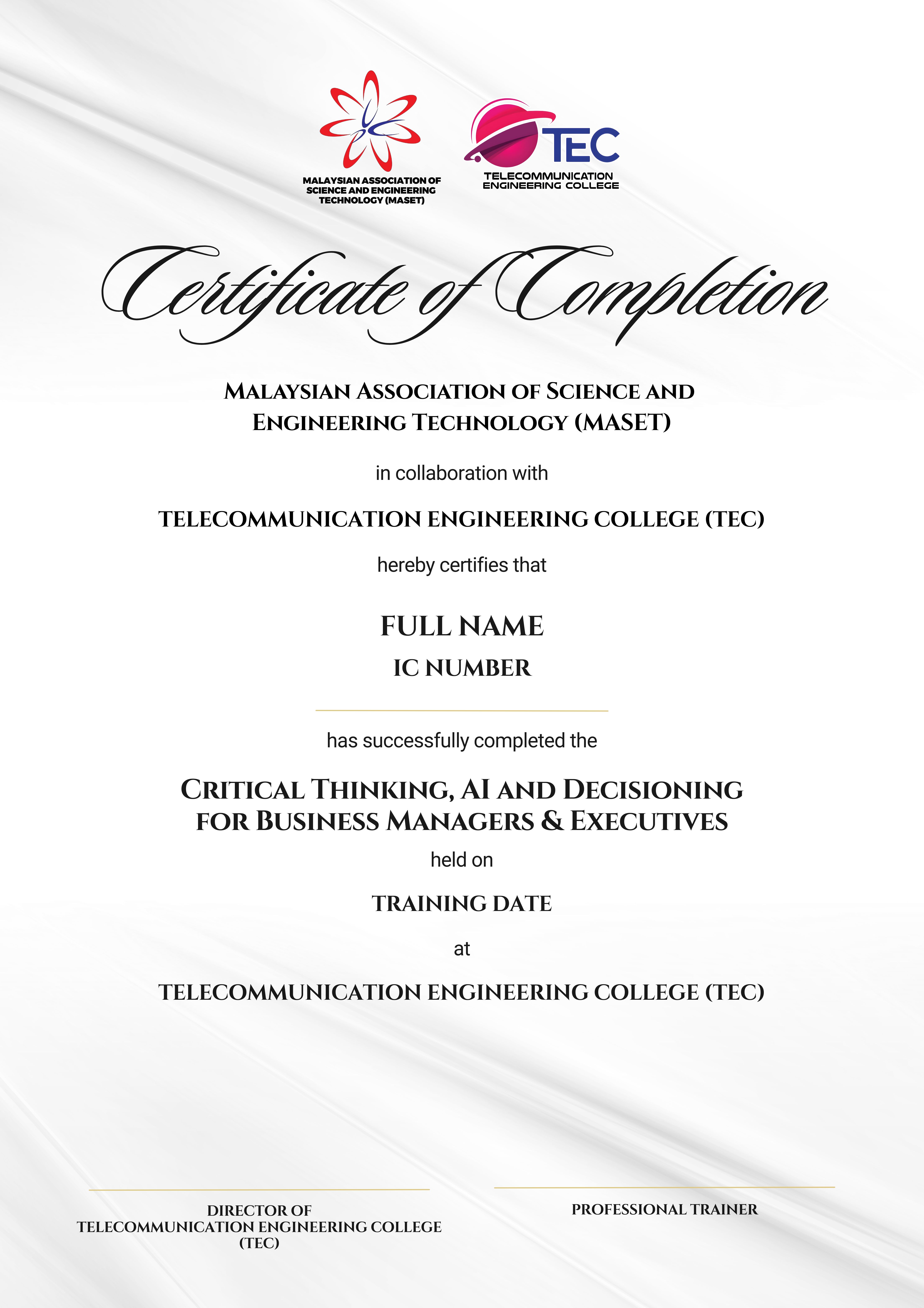 AI : Critical Thinking and Decisioning